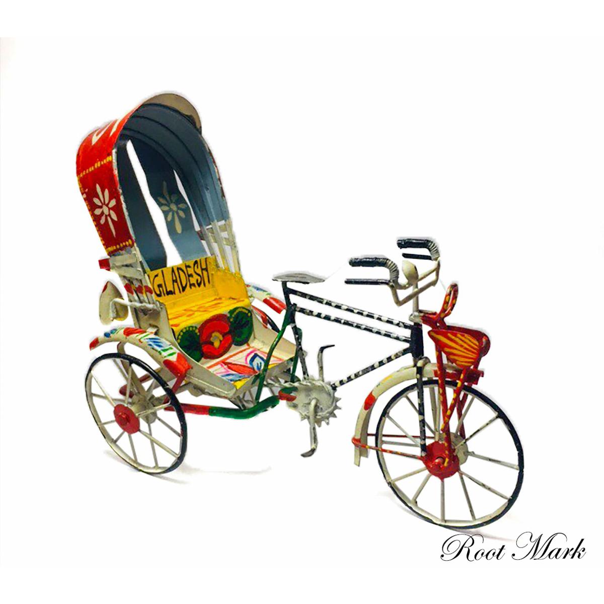 Rickshaw Showpiece Miniature (Metal, Hand Painted, Rickshaw Painting ...