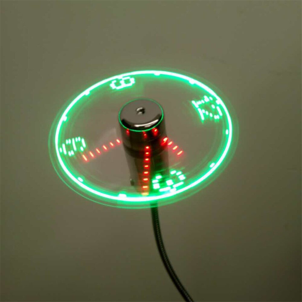USB Mini Flexible Time LED Clock Fan Usb Clock Fan Gadgets | Daraz.com.bd
