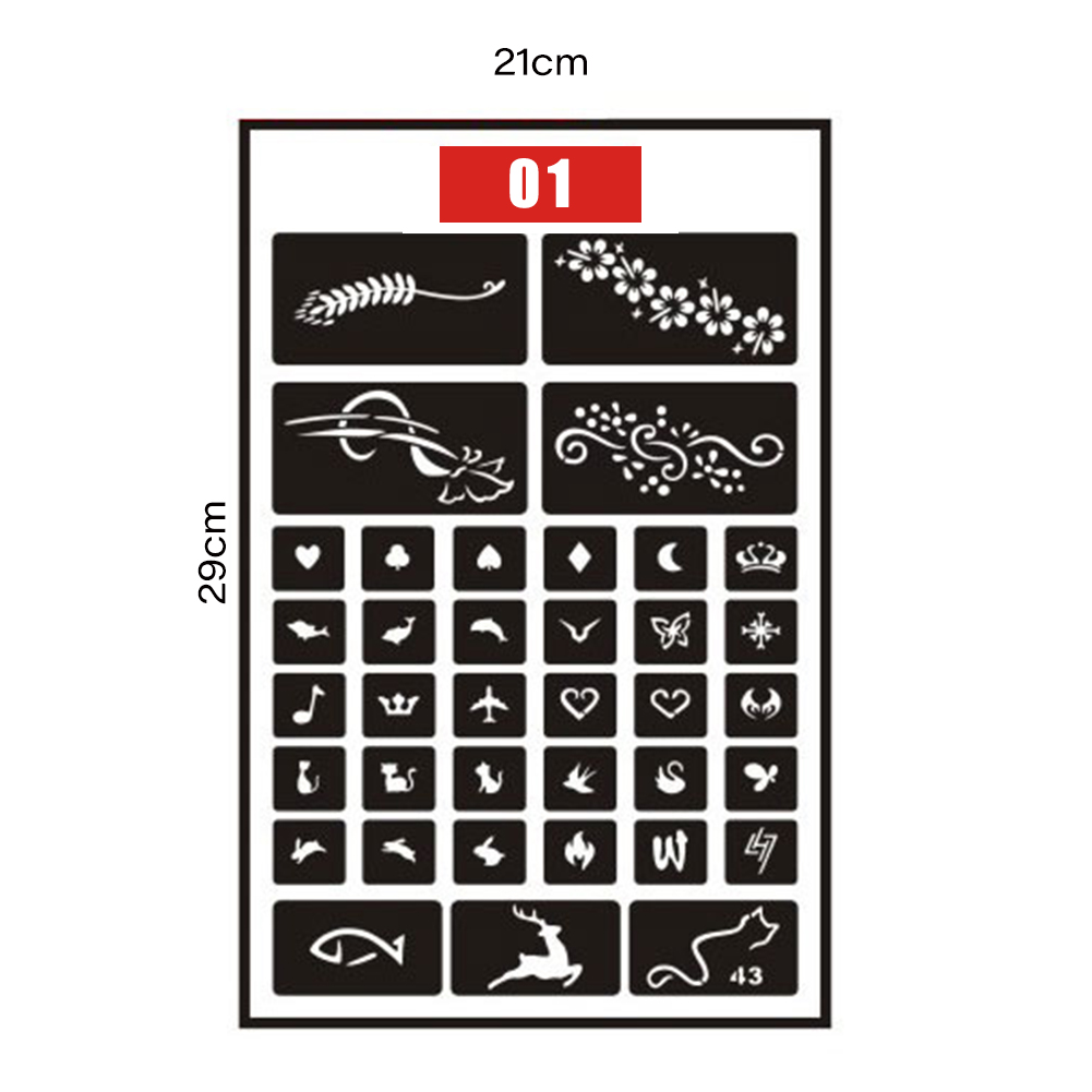 JM Small Pattern Tattoo Inkjet Hollow Template Self-adhesive Tattoo ...