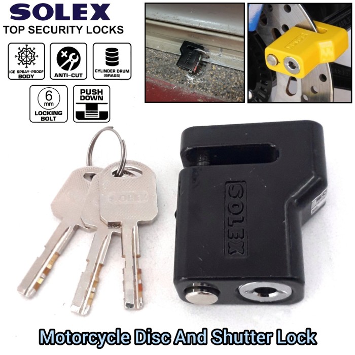 Solex Motorcycle Disc Lock Roller Shutter Lock Disc Lock for Motorbike ...