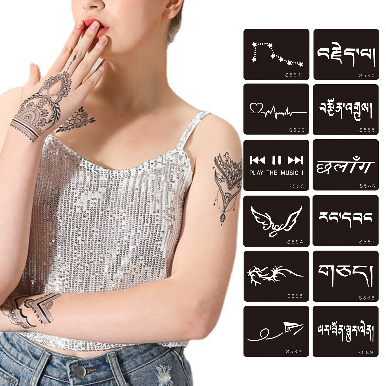 Hollow Painting Tattoo Universal Hollow Sanskrit Ancient India Painting ...