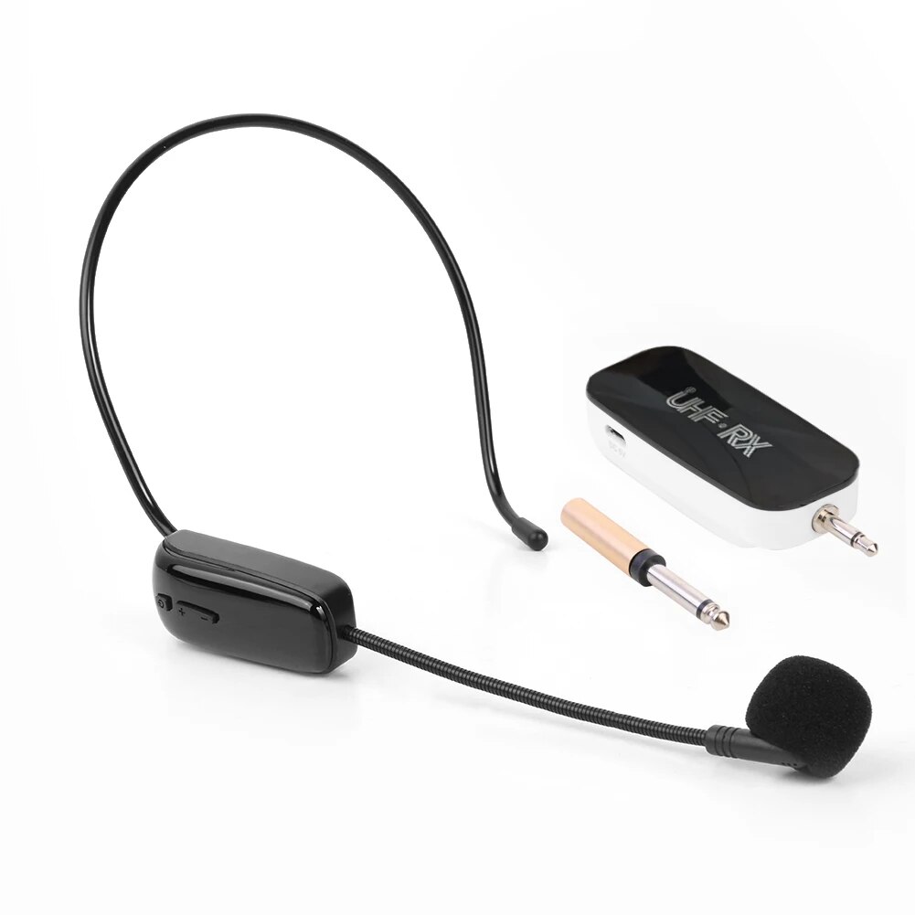 2 IN 1 Handheld UHF Wireless Microphone Headset Professional Head-Wear ...