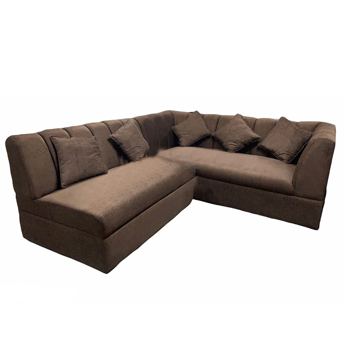 Looxy Corner L-shaped Sofa Set with Cushions Upholstered with Velvet ...
