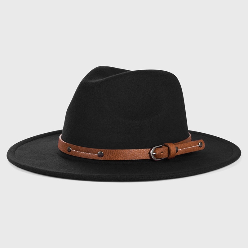 Autumn Winter Women Felt Hat Fedoras Big Brim Hats For Men British ...