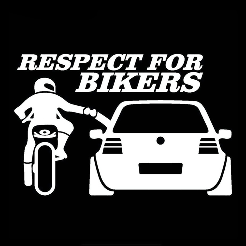 Respect for Bikers Reflective Car Vehicle Body Window Decals Sticker ...