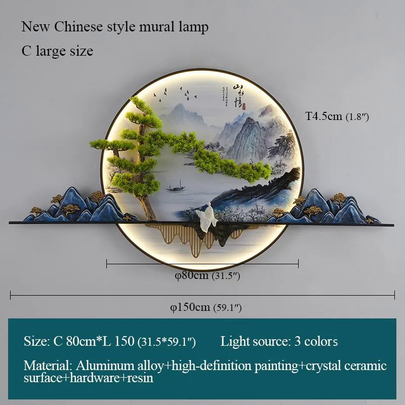 OUFULA Modern Picture Wall Light LED Chinese Creative Landscape Mural ...