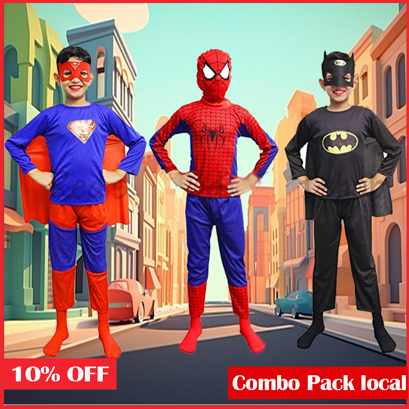 SpiderMan, SuperMan, Batman Combo Pack Super Hero costume for Baby ...