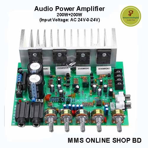 Audio Amplifier Board 200W+200W High-power 2.0 Channel Reverberation ...