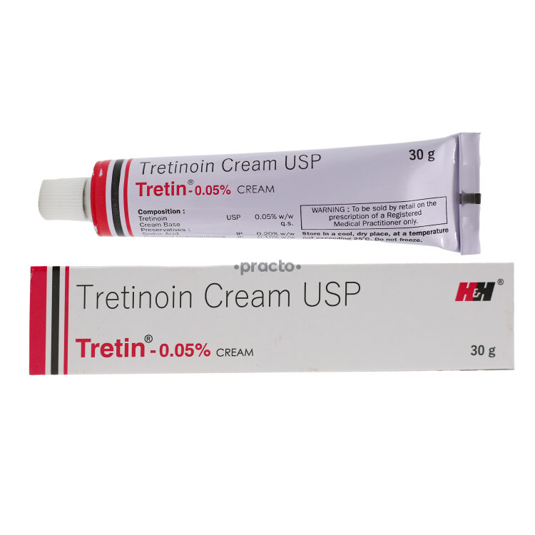 Tretin 0.05% Cream for treatment of acne a common skin condition that ...