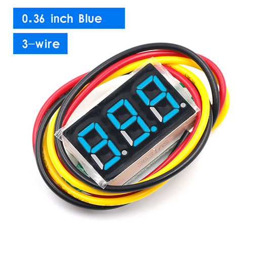 LED Display Mini 0.36 Inch Digital Voltmeter DC 0V-100V Three Lines 3 ...