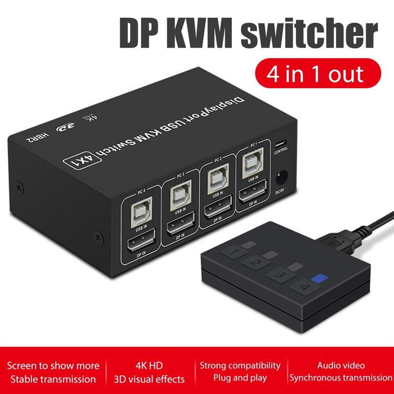 Multifunction 4K USB KVM Switch Box 4 Ports 4K HDMI- USB KVM Switch Box ...