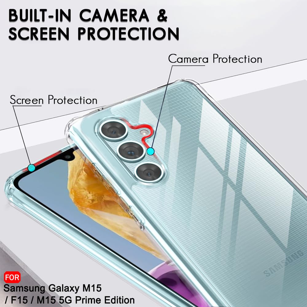 Samsung Galaxy M15 5G Transparent Soft & Flexible TPU Mobile Back Cover