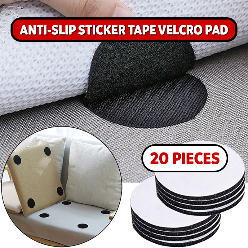 5/10/15/20 Pieces Round Velcro Rug Grippers Carpet Anti-Slip Pad ...