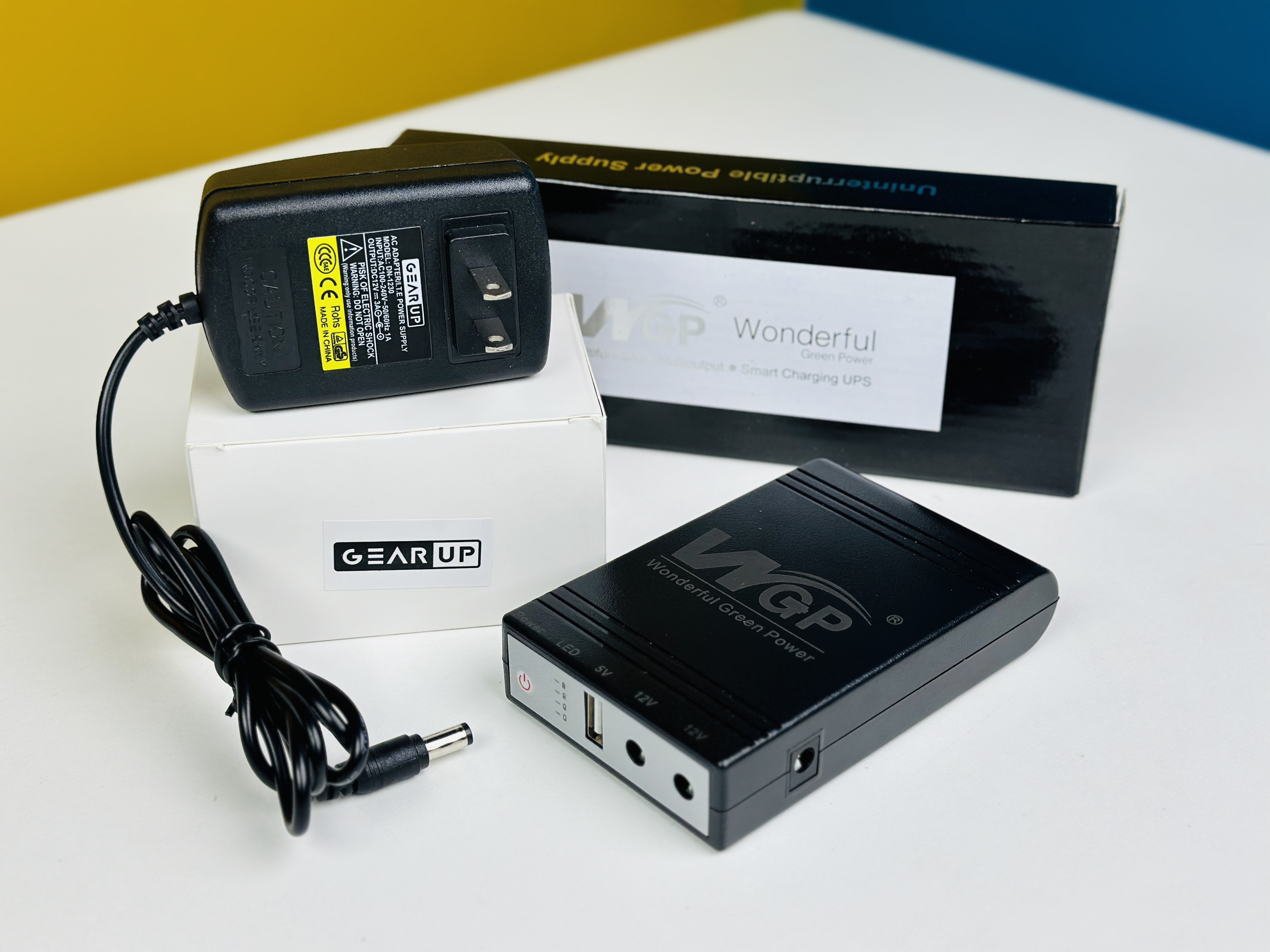 2024 NEW Model! WGP mini UPS 5/9/12V (10400mAh) + GearUP 12V/3A Adapter ...