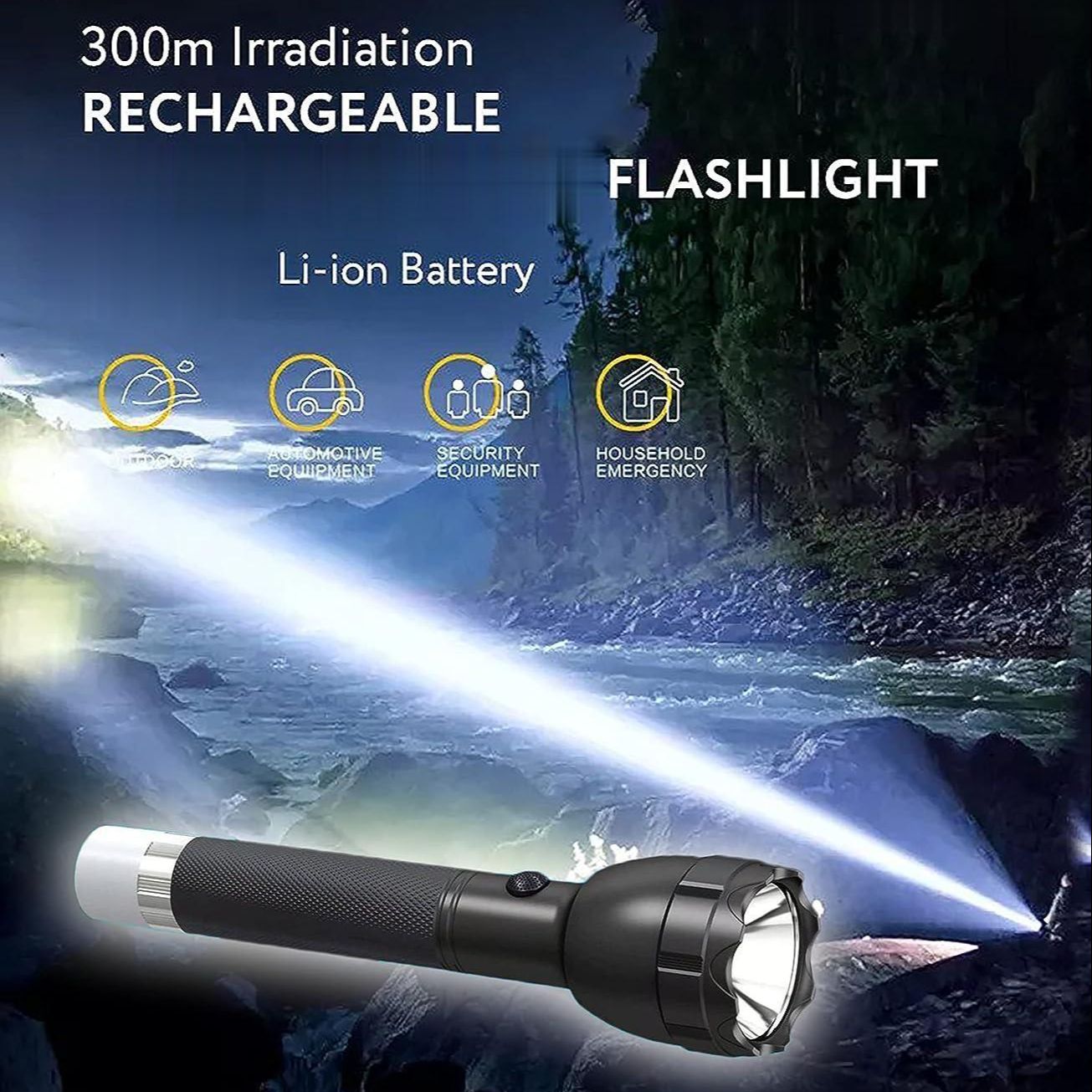 Long Range High Power Led Torch Light With Battery Charging Indicator ...