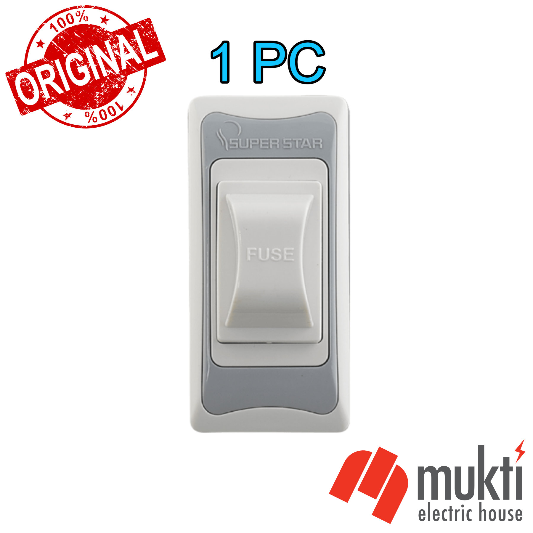 Super Star Premium Series 6A Fuse Cut Out Piano Switch Socket SuperStar SSG | Daraz.com.bd