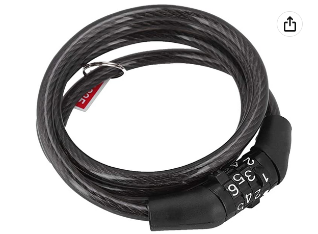 Portable 4 Digit Password Combination Number Cable Helmet Lock-Padlock ...