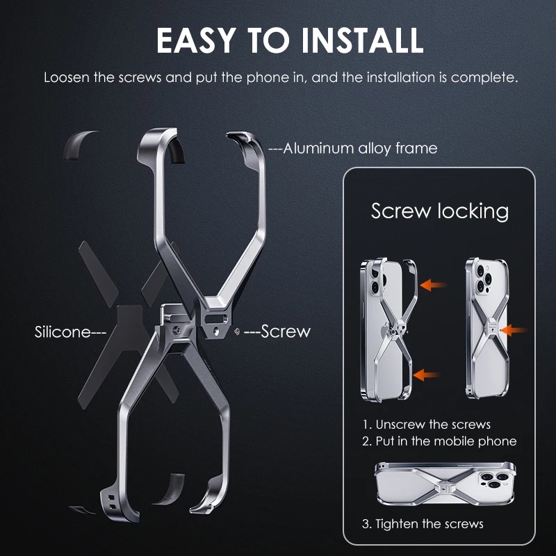 Luxury Aluminum Alloy Rimless Phone Case For iPhone 15 14 Pro Max Metal ...