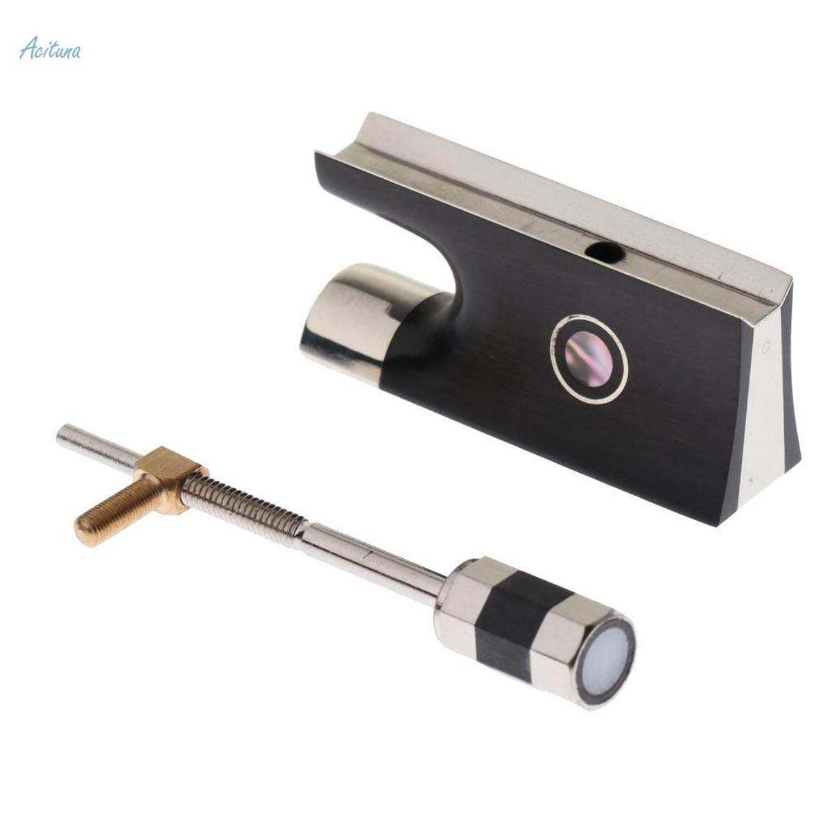 4xBow Frog 4/4 Violin Ebony Wood Bow Frog with Pearl Slide Violin ...