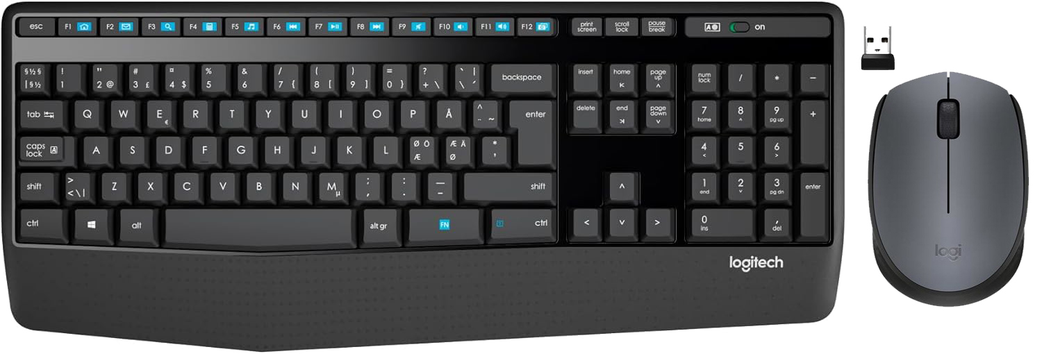 Logi-Tech Mk345 Standard Size Wireless Keyboard Set And Comfortable ...