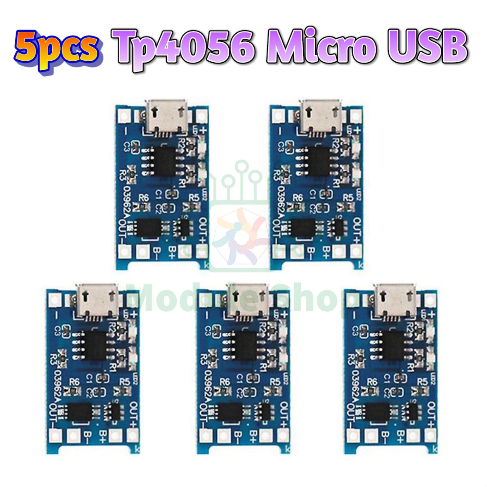 TP4056 Lithium Battery Charging Board 5pcs 5V 1A 18650 Battery Charger ...