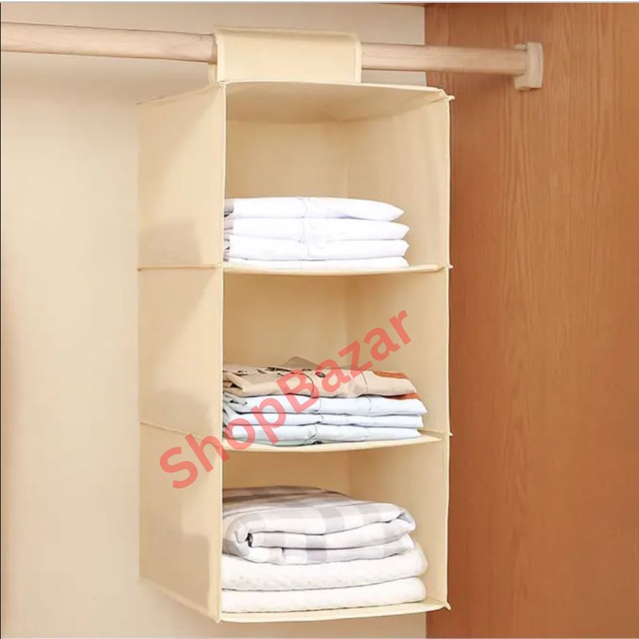Hanging Cloth Storage Organizer, 3 Layer Hanging Closet Organizer ...