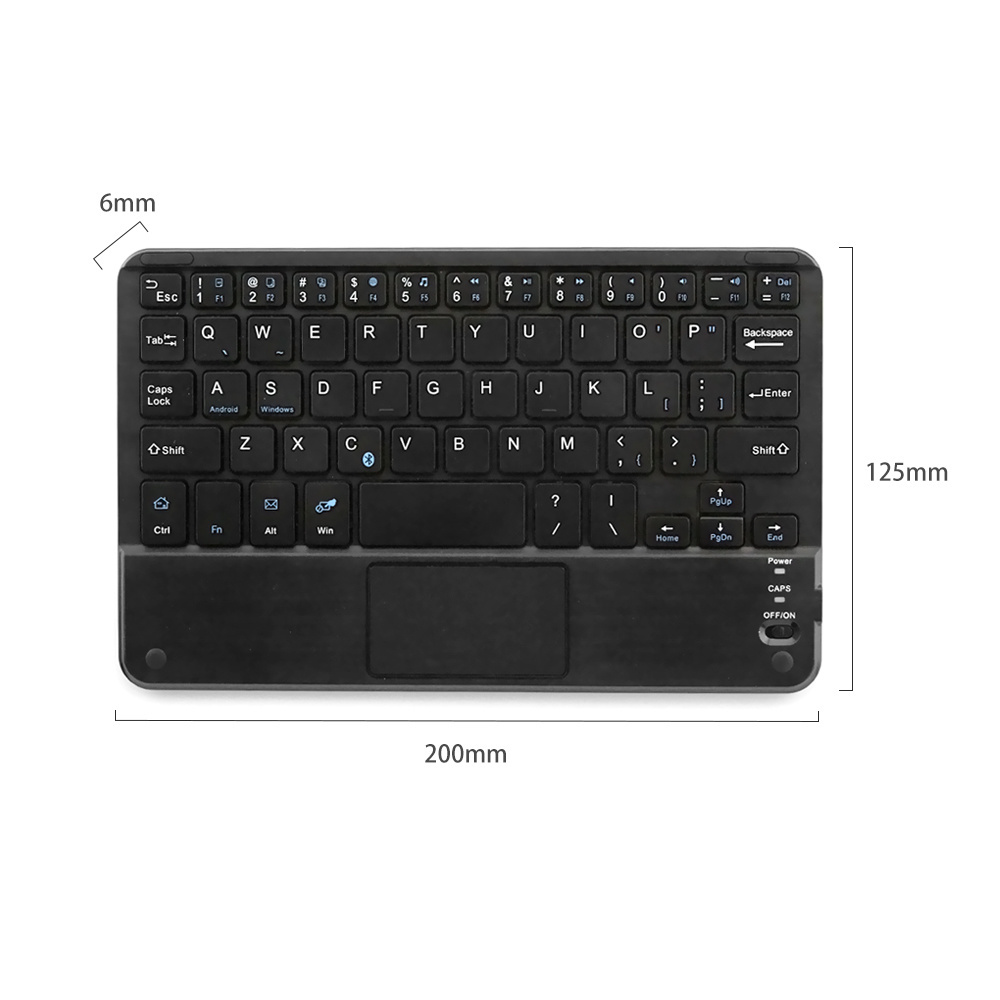 8 Inches Touch Bluetooth Keyboard Rechargeble Wireless Keyboard Slim ...
