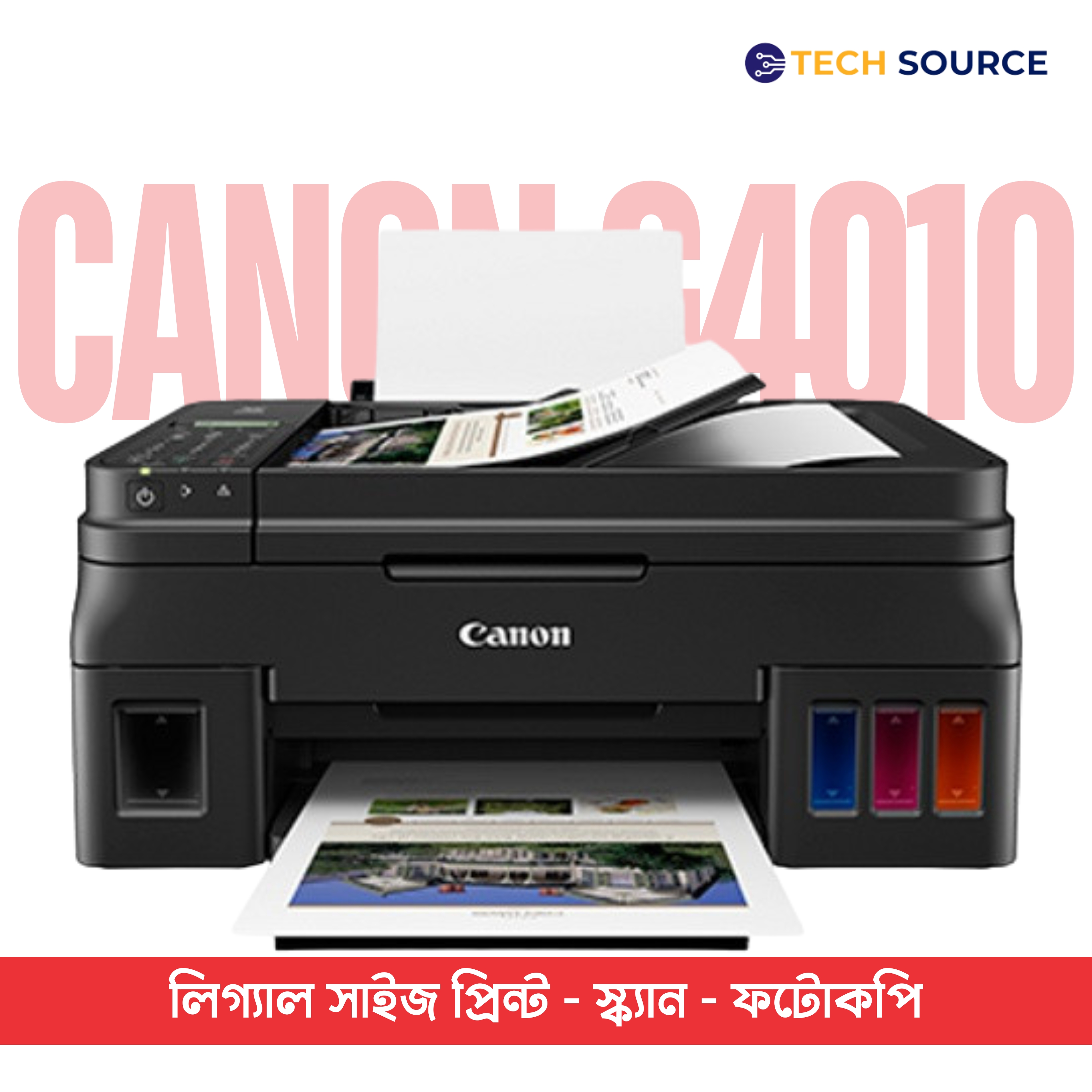 Canon PIXMA G4010 Ink Tank Wireless All-In-One Printer with Legal Size ...