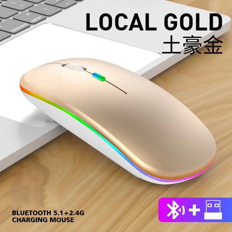 Mouse Wirelesss Bluetooth 2 In 1 Wireless Dual Mode Optical Mouse 2.4G ...