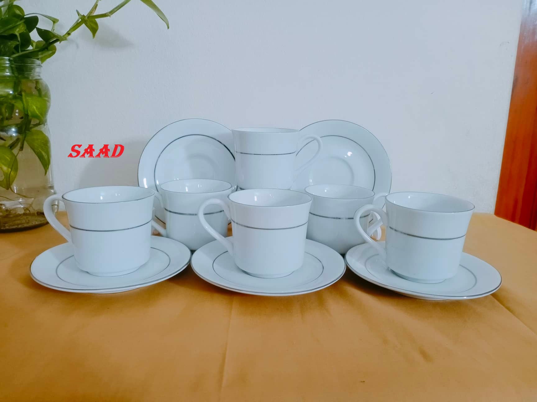 Luxury Ceramic Cups and Saucers Set (6+6) peices White . Latest Design ...