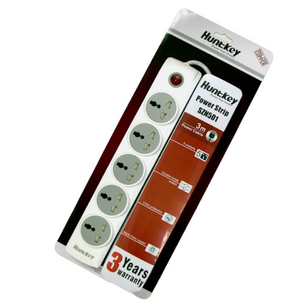 Huntkey SZN501 3 Pin, 5 Socket Multiplug / Power Strip | Daraz.com.bd