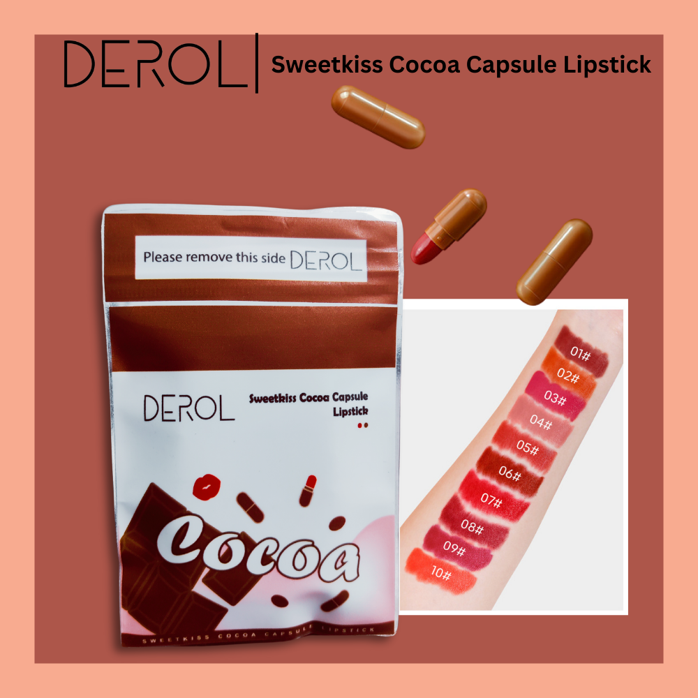 DEROL 10 Colour Bag Cocoa Capsule Mini Candy Matte Lipstick Kit - DR041 ...