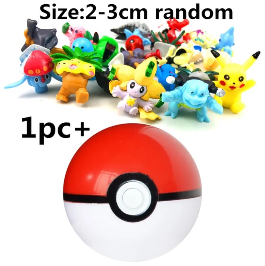 1Pc Pokeball + 1pc Free Random Pokemon Figures Inside Anime Action ...