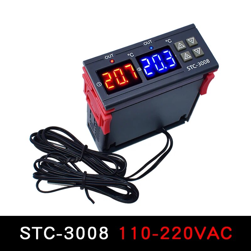12V 24V 220V 10A STC-3028 Digital Temperature Humidity Meter Thermostat Dual Display Thermometer ...