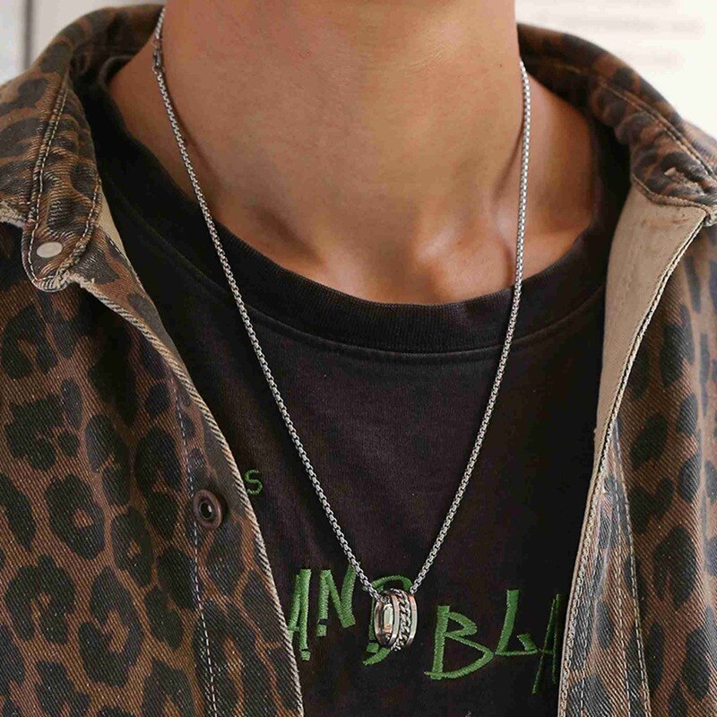 Neck Chains Men Stainless Steel-Finger Ring With Necklace | Daraz.com.bd
