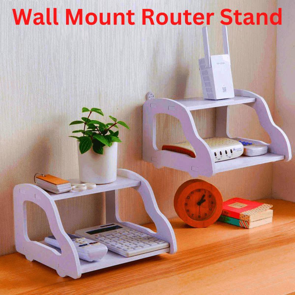Wall Mounted Wifi Router Shelf Set-Top Box Bracket Creative Storage Box ...