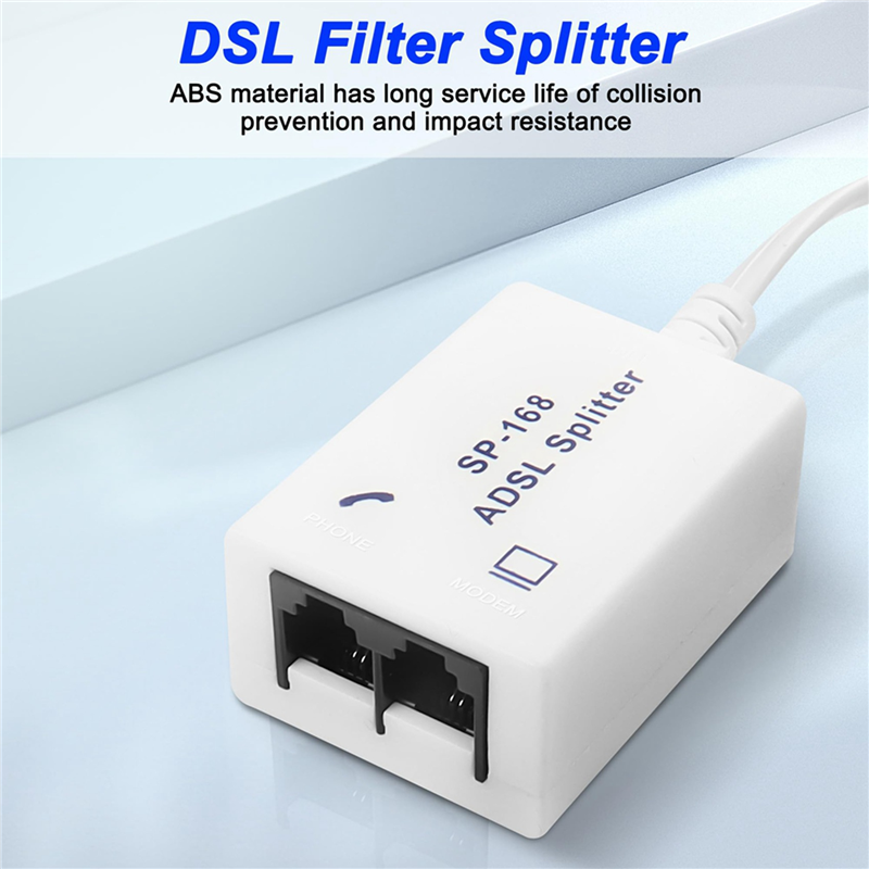 6Pcs DSL Filter Splitter ADSL Splitter for Phone Line Male to 2 Female ...