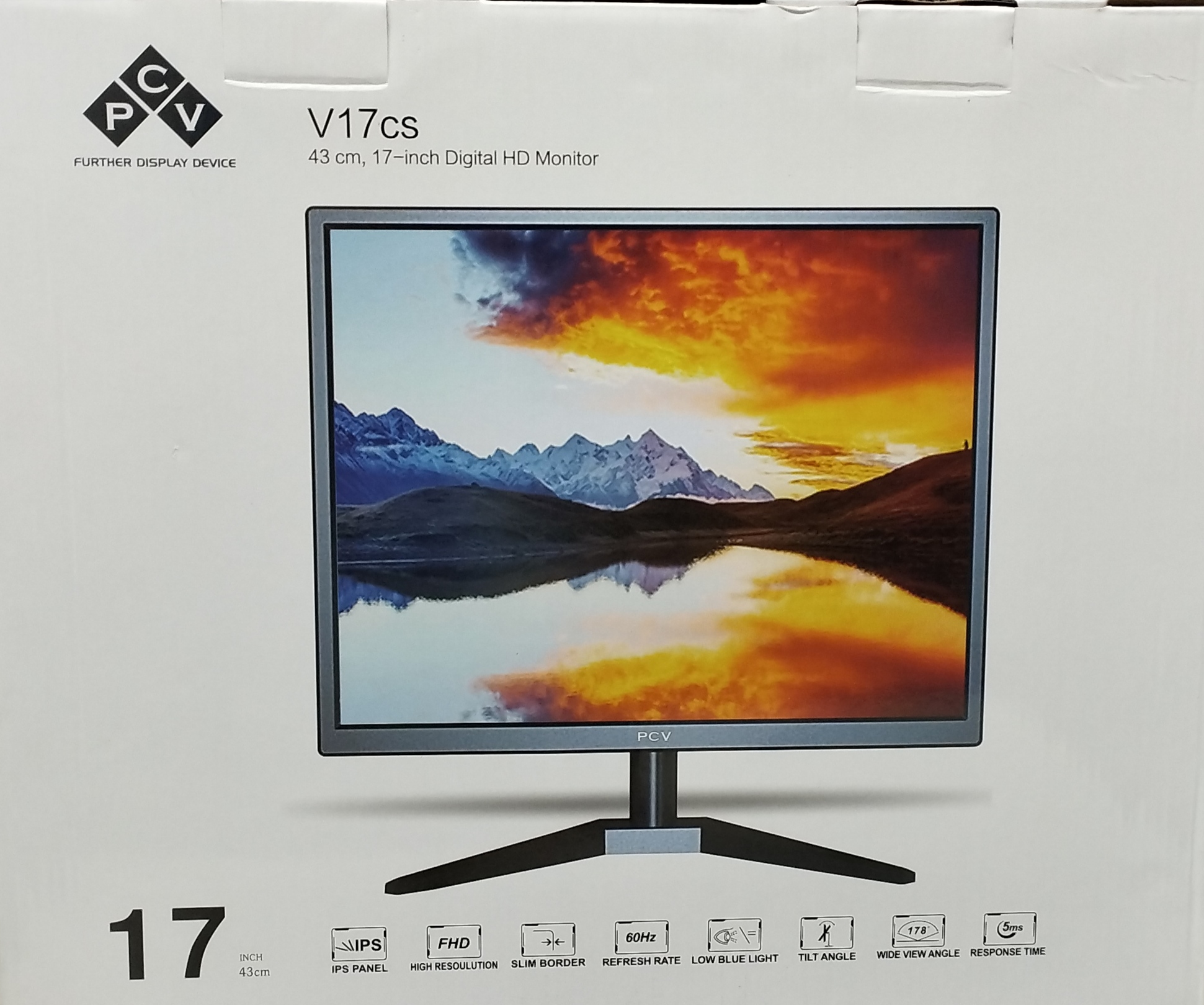 Monitor LED 17 Inch 43CM LED PCV Monitor V17cs IPS Panel 60Hz Low Blue ...