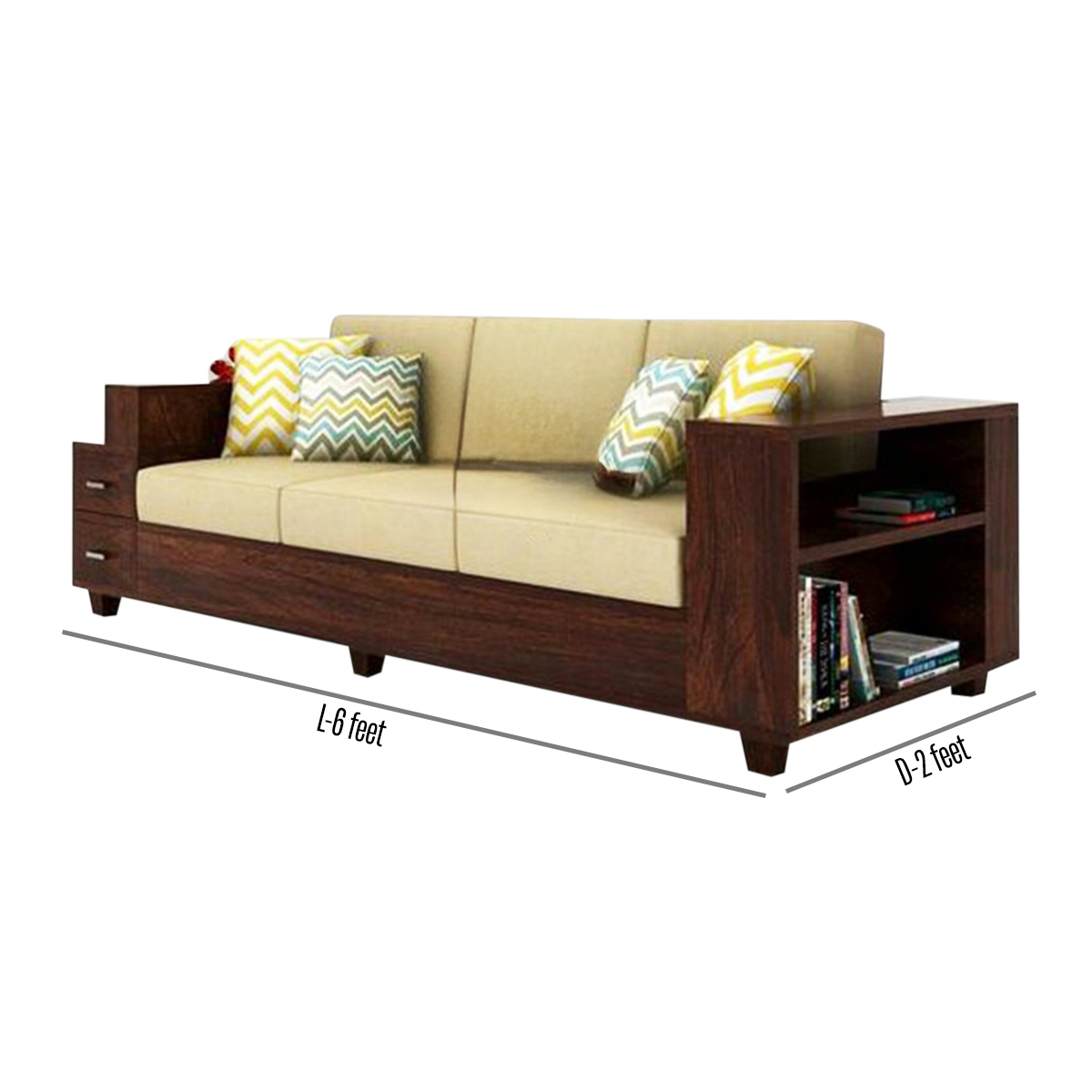 Andormahal (MDF) Three Seater Sofa plus Storage (Without Foam)-(6ft by 2ft) | Daraz.com.bd