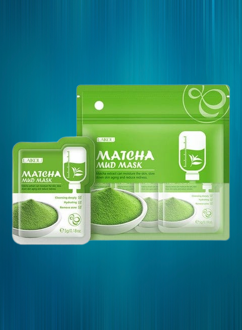 LAIKOU Deep Cleansing 12 Pcs/Set Matcha Mud Mask- 5gX12 Pcs