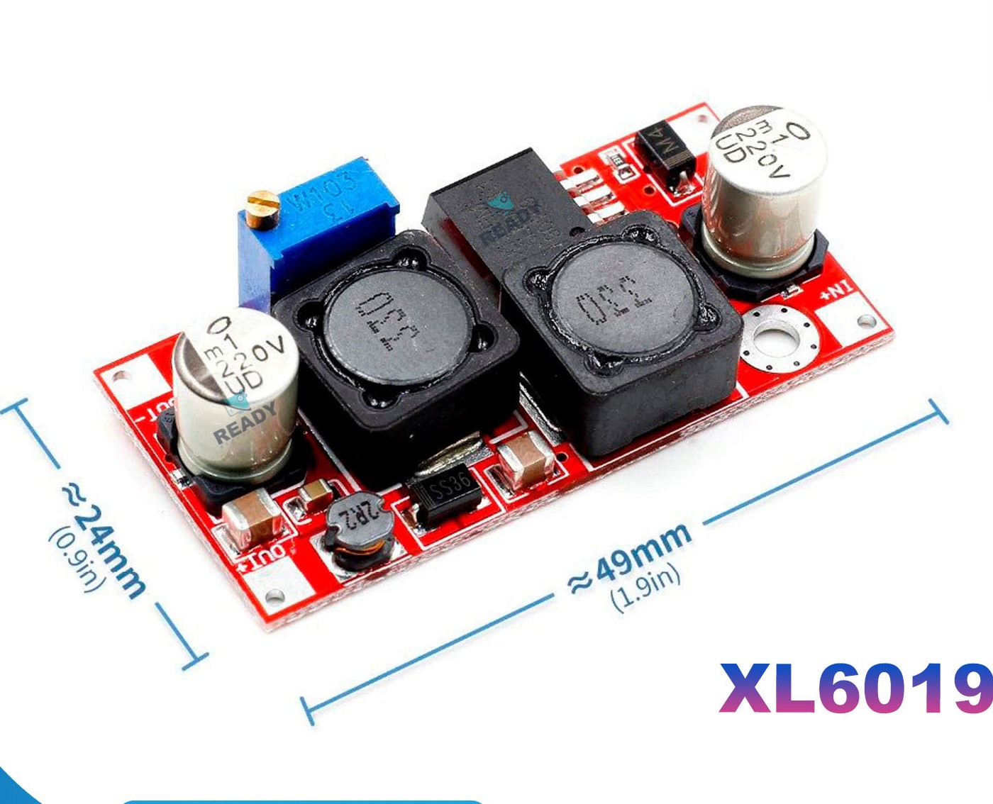 XL6019 Boost Buck DC-DC Adjustable Step Up Down Converter XL6019 Power Supply Module 20W 5-32V ...
