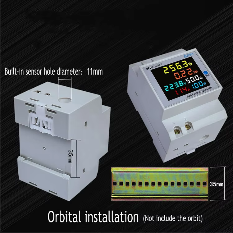 6-in-1 Digital Smart Energy Meter 100A AC LCD Display Voltage, Current ...