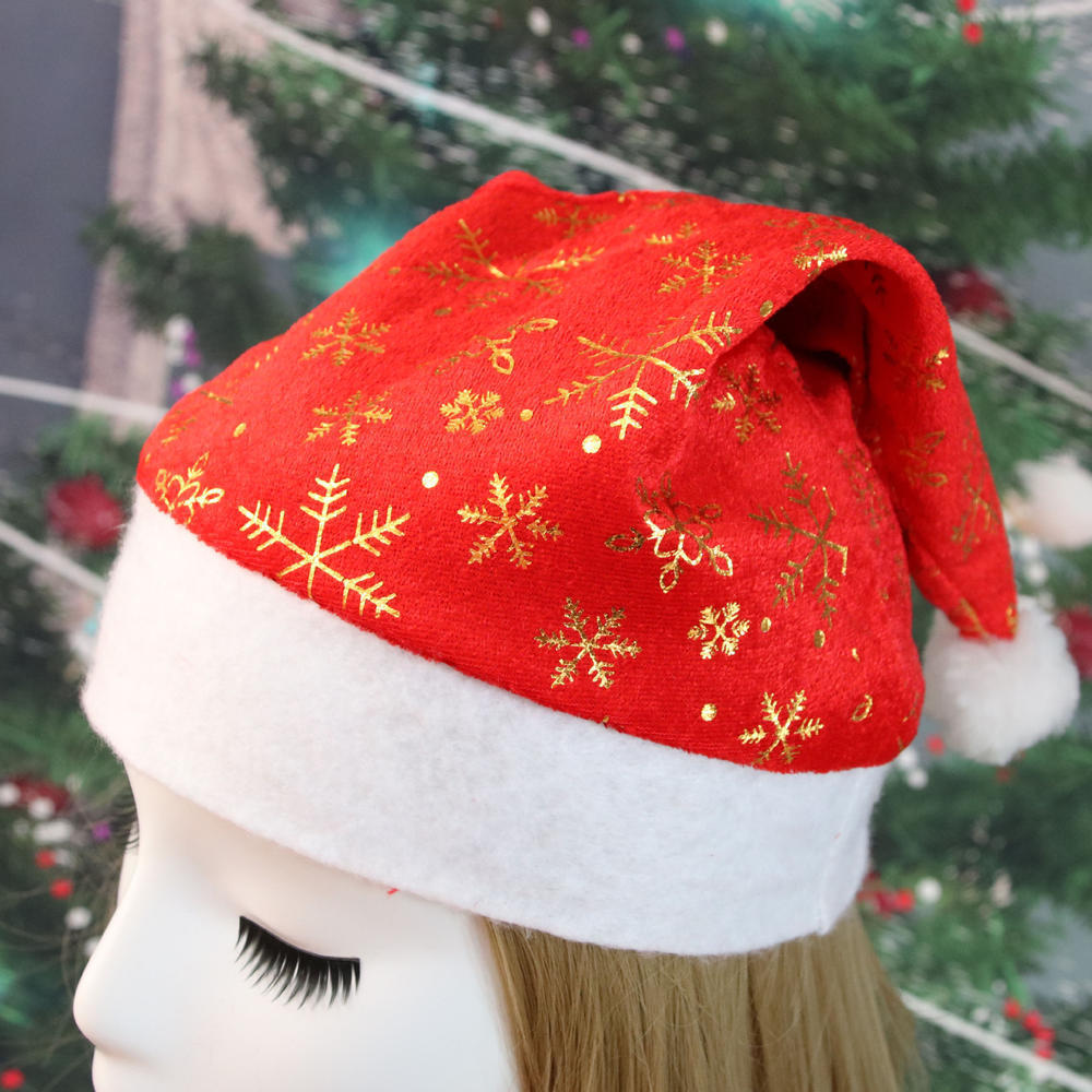 Festive Christmas Hat With Red Snowflake Christmas Hat In Red And Red ...