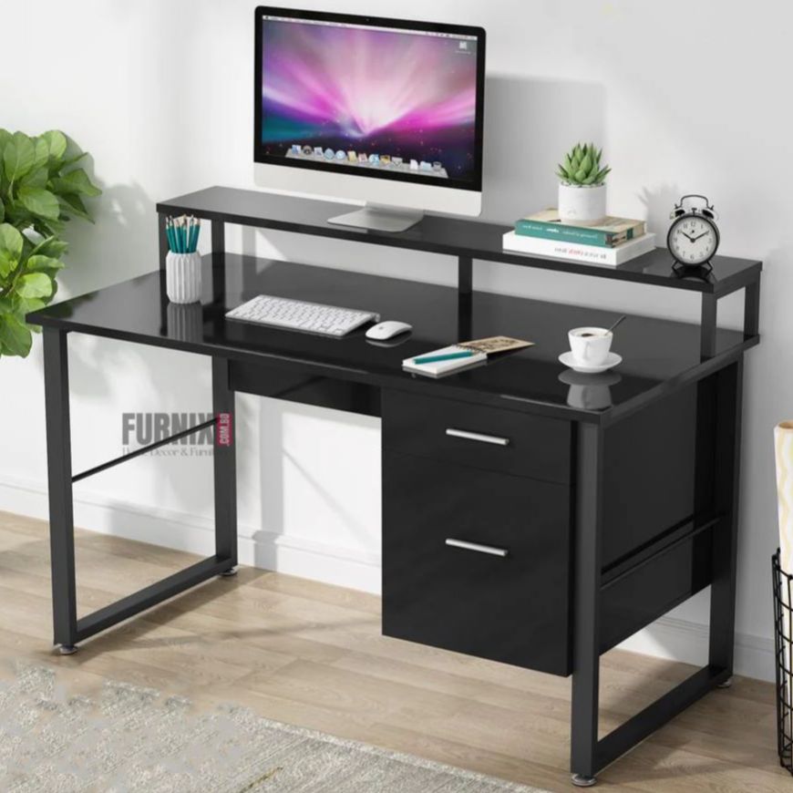 Compact 42-Inch Computer Desk with Dual Drawers – Sleek Workstation for ...
