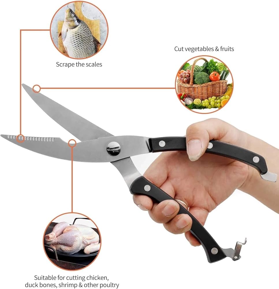 Super Power Kitchen Stainless Steel Scissors Chicken/ Duck/ Fish ...