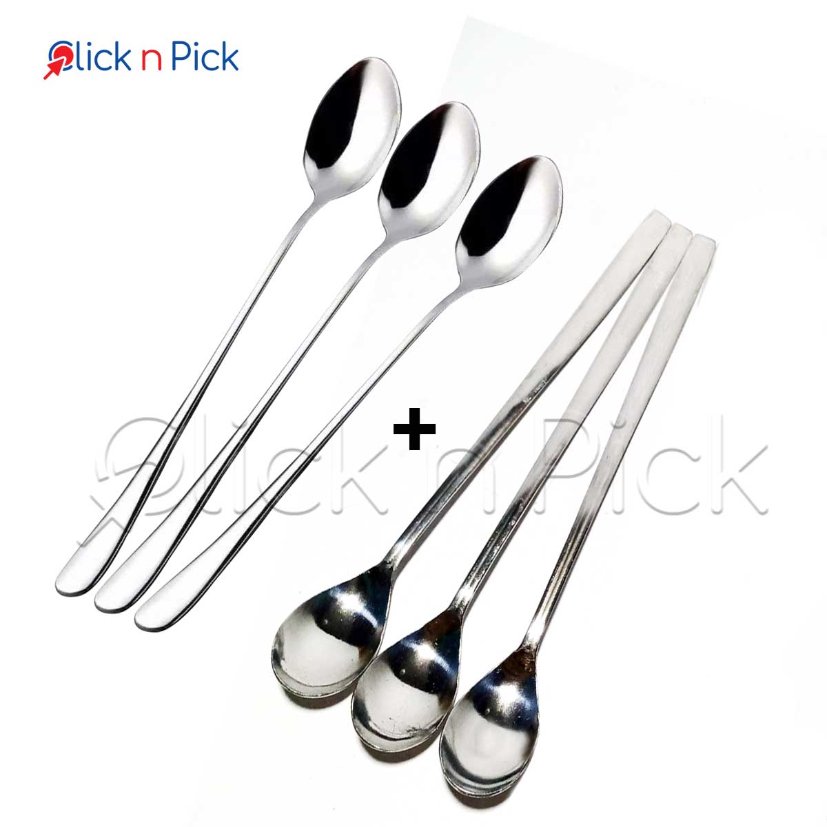 Steel Long Pickle/Tea Spoon (3 Round + 3 Normal Shape) | Daraz.com.bd