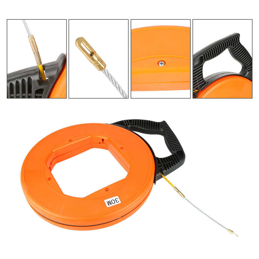 4mm*30m Non-Conductive Fiberglass Fish Tape Reel Wire Pulling Tool ...