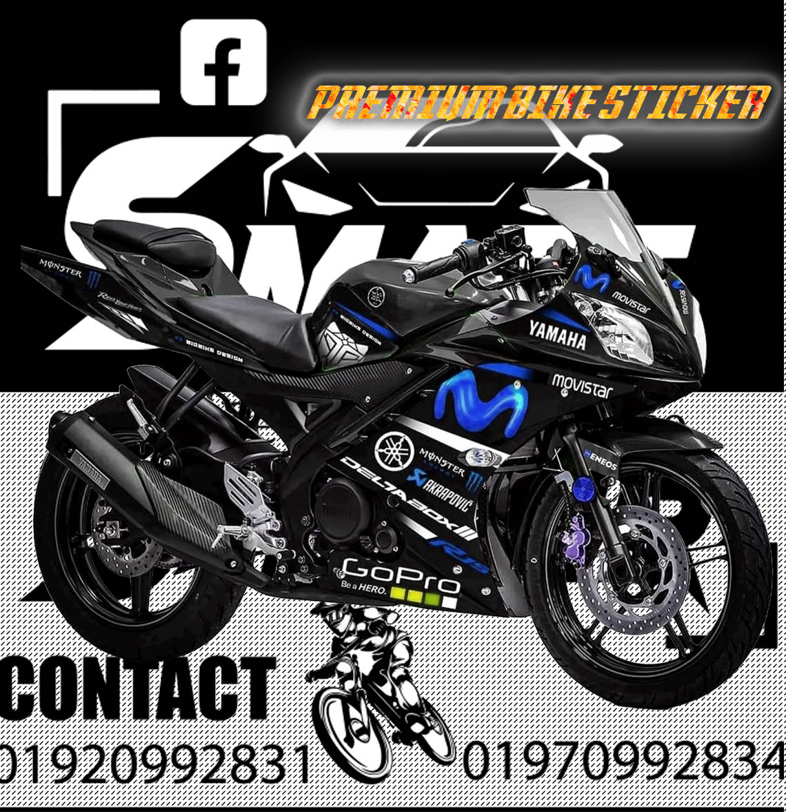 R15 V2 MOVISTAR EDITION DECAL STICKER || BODY STICKER || BIKE STICKER ...