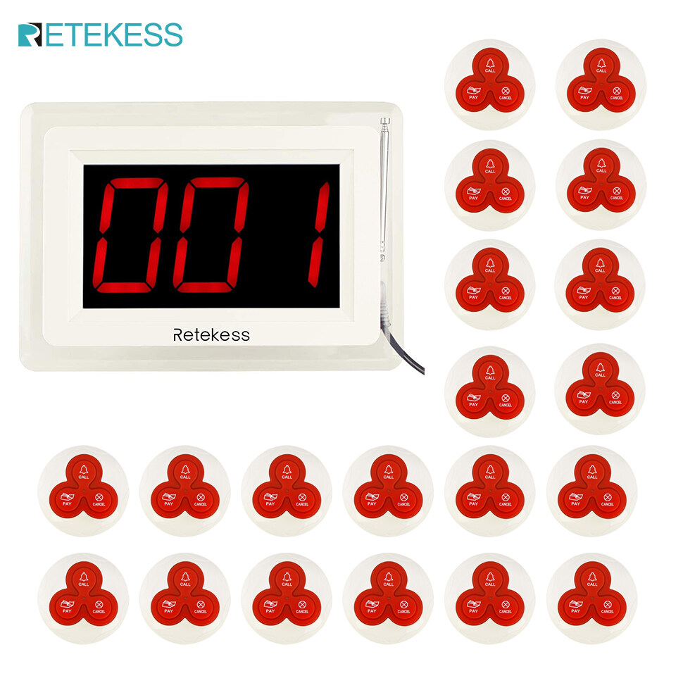 RETEKESS T114 Restaurant Table Buzzer pager Waiter Service Calling ...