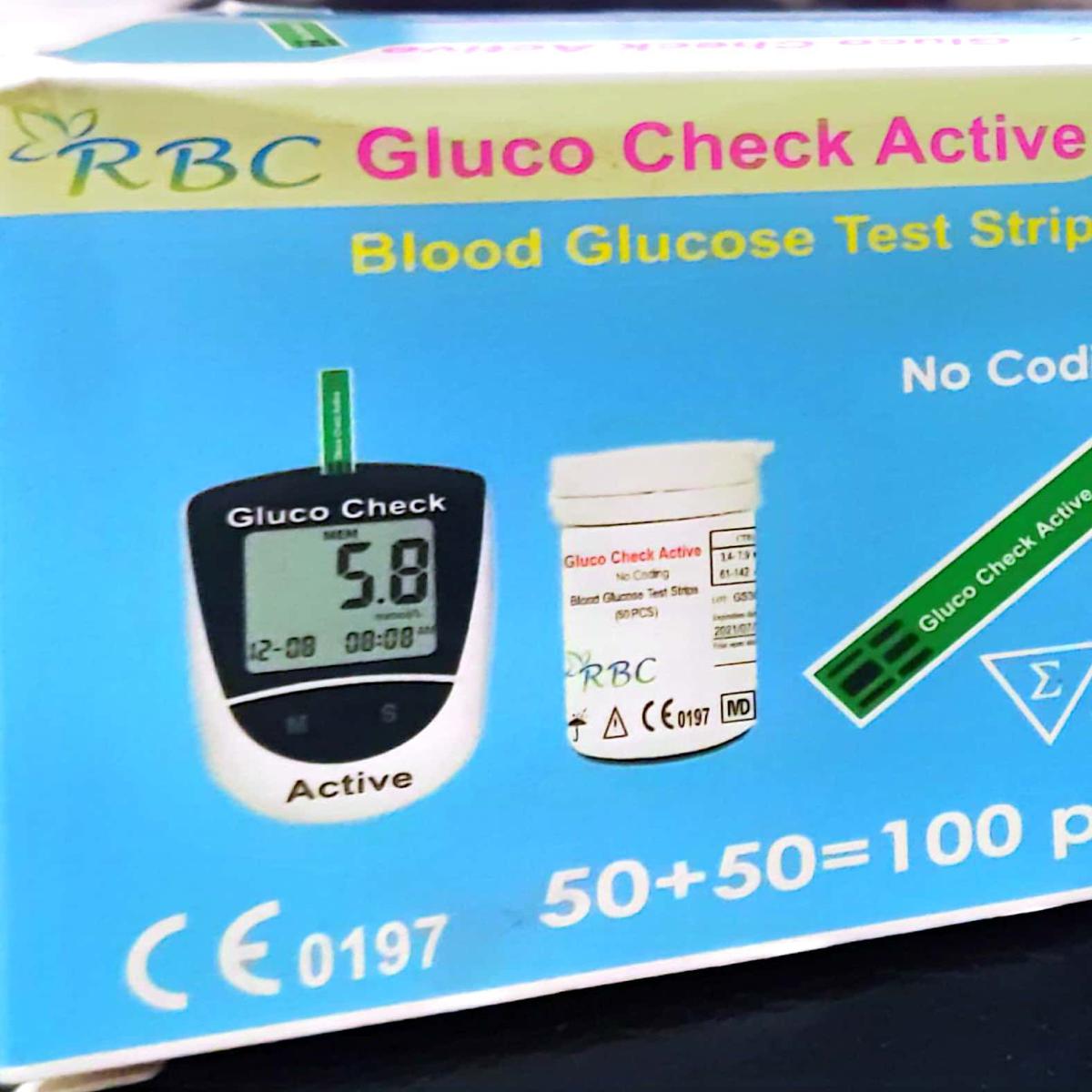 RBC Gluco Check Active GLUCOSE TESTER strip, 50 pec | Daraz.com.bd